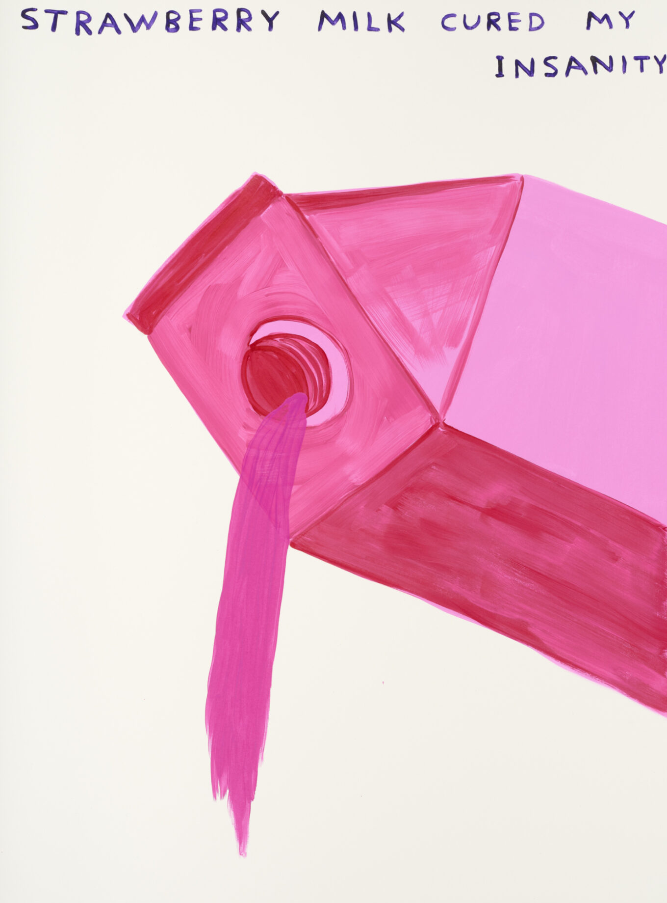 Untitled 'Strawberry Milk Cured My Insanity' - David Shrigley